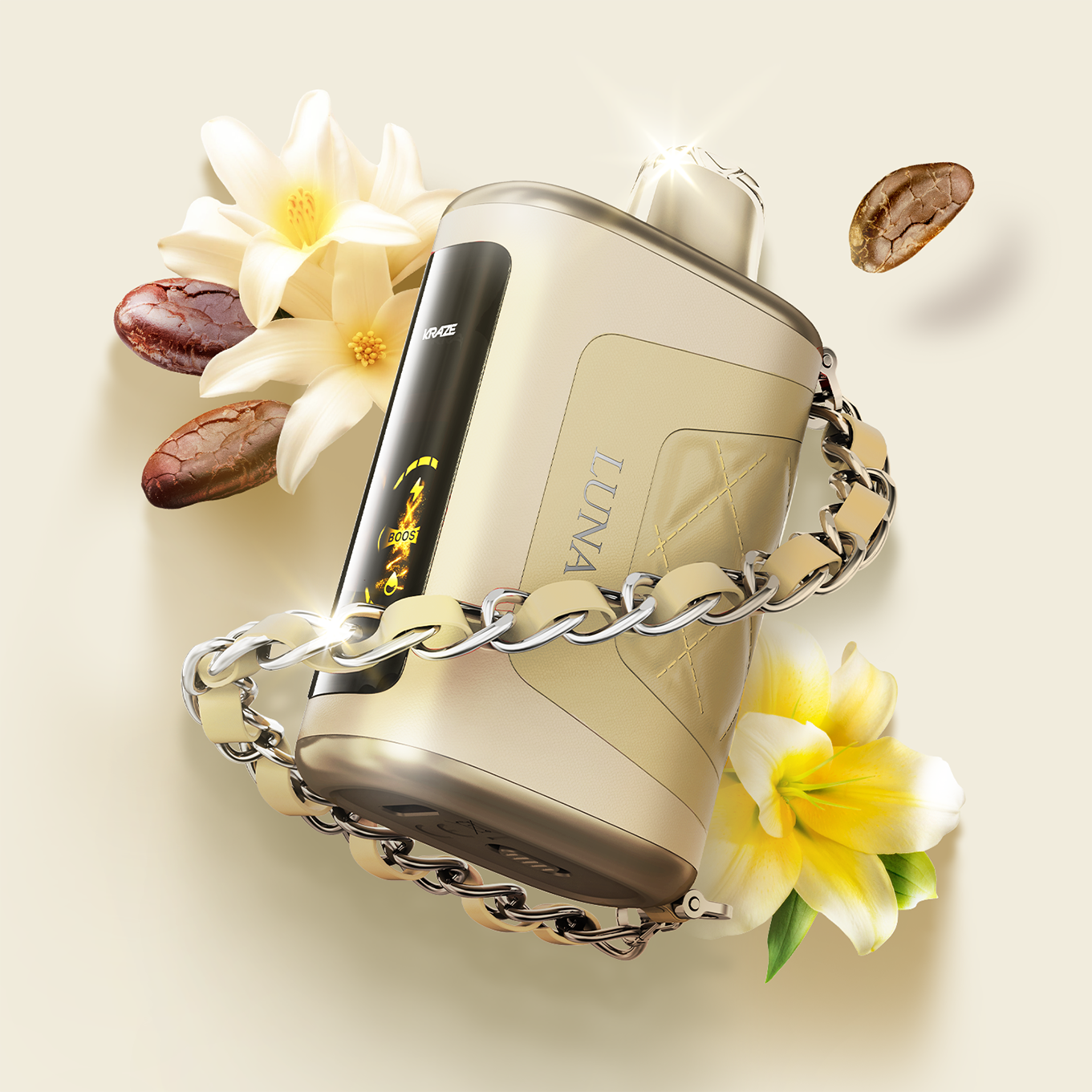 White Cocoa Swirl - Luna Disposable Vape – Kraze Vape